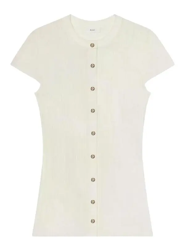 A.L.C. Button-front Ribbed Cardigan - White