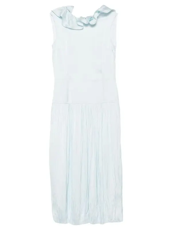JIL SANDER Ruffled-neck Maxi Dress - Blue