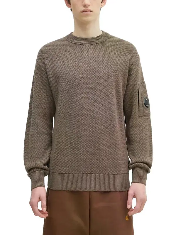C.P. COMPANY Lens Pocket-detail Textured Sweater - Brown