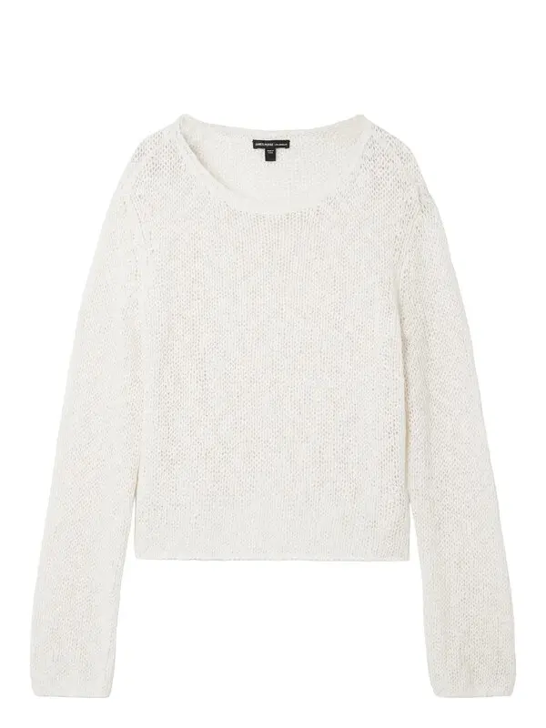 JAMES PERSE Cotton And Linen-blend Sweater - White