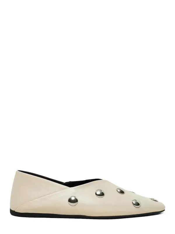 Closed Studded Ballerina Flats - Neutrals