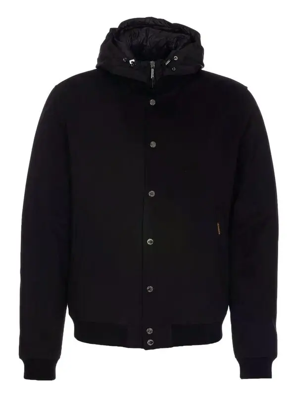 MOORER Padded Jacket With Removable Hood - Black