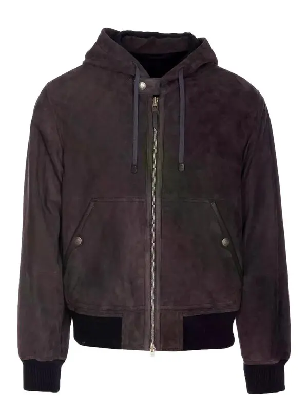 TOM FORD Hooded Zip-front Jacket - Brown
