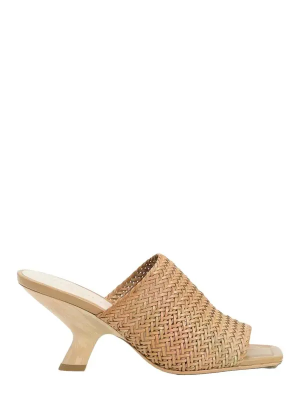 TWINSET Woven Leather Heeled Sandals - Neutrals