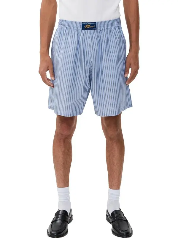Marni Striped Pull On Shorts - Deep Sage