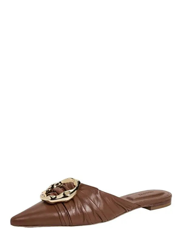 Simkhai Belle Leather Pointed Toe Mules - Sable