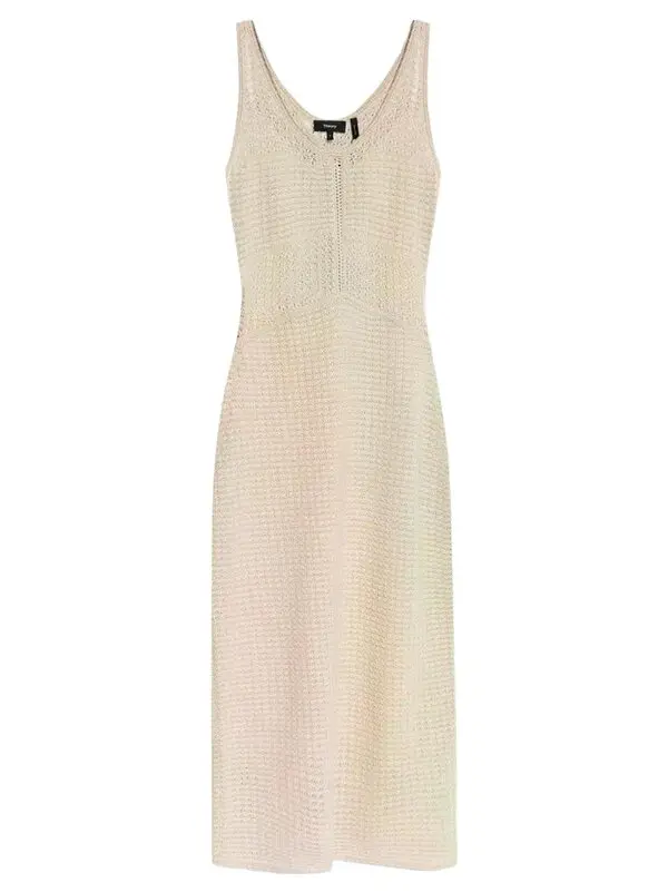 Theory Crochet-knit Midi Dress - Neutrals