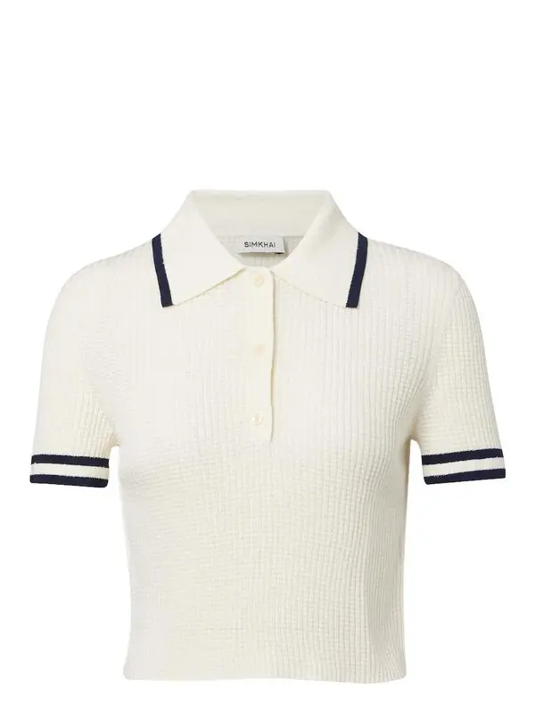 Simkhai Whitten Bouclé Polo Shirt - White