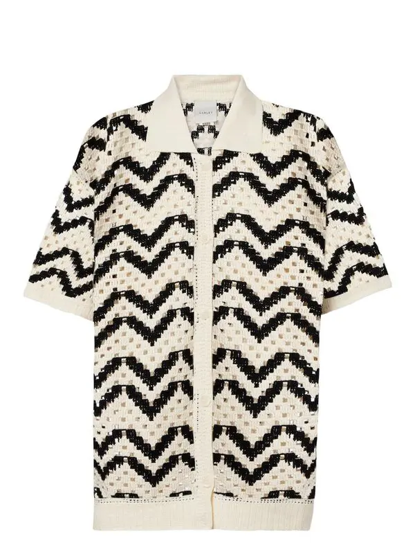 Varley Anais Crochet Cotton Polo Shirt - Multicoloured