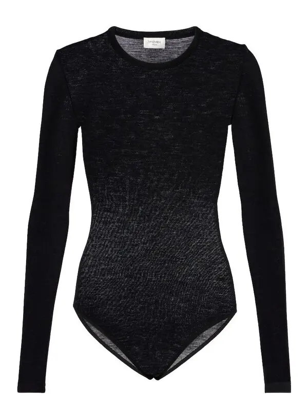 Saint Laurent Wool Jersey Bodysuit - Black