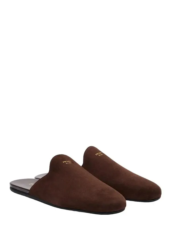 Prada Suede Mules - Brown