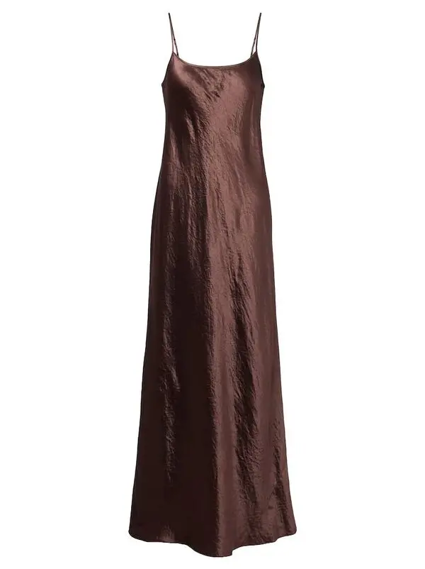 Vince Satin Slip Dress - Brown