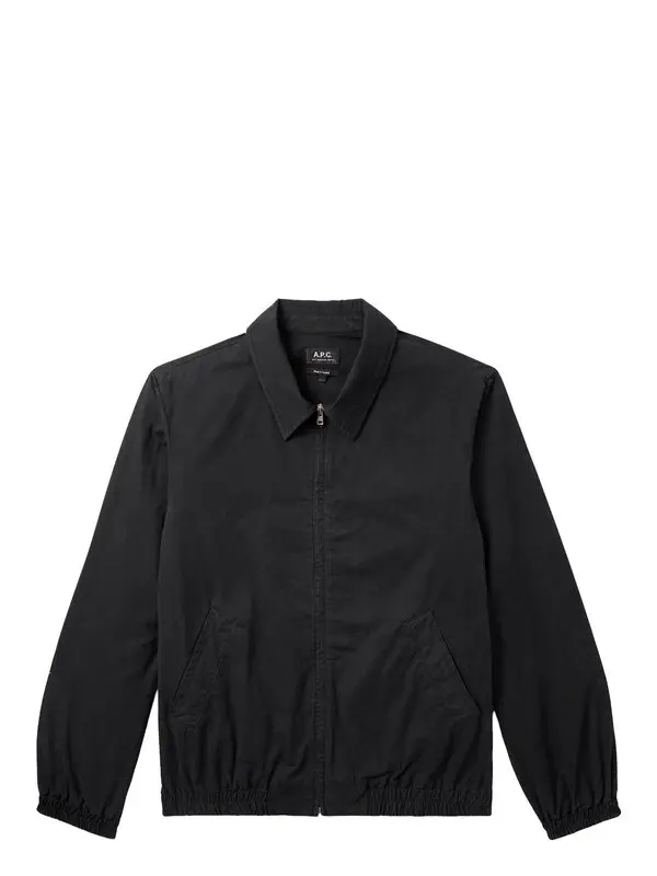 A.p.c. Gilbert Logo-embroidered Cotton-twill Blouson Jacket - Black