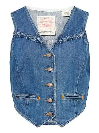 LEVI'S Braided-trim Denim Vest - Big Yikes