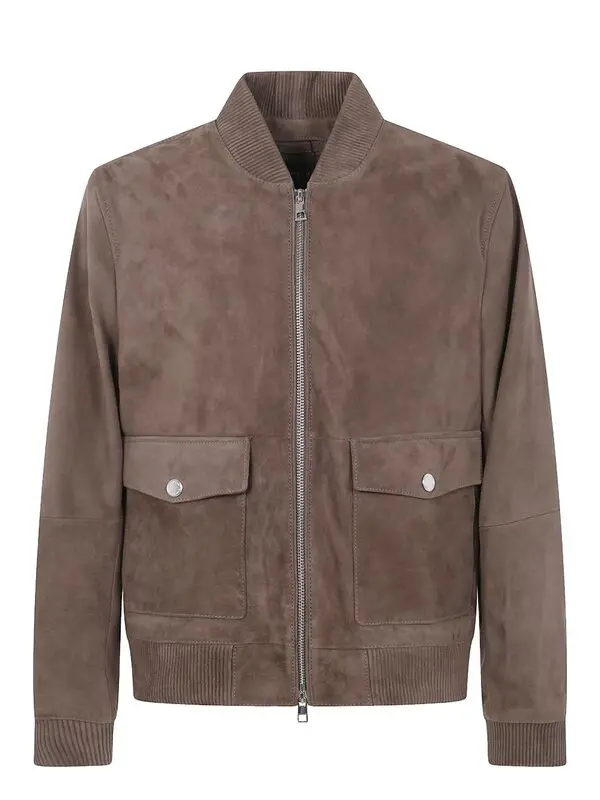 Michael Kors Suede Bomber Jacket - Brown