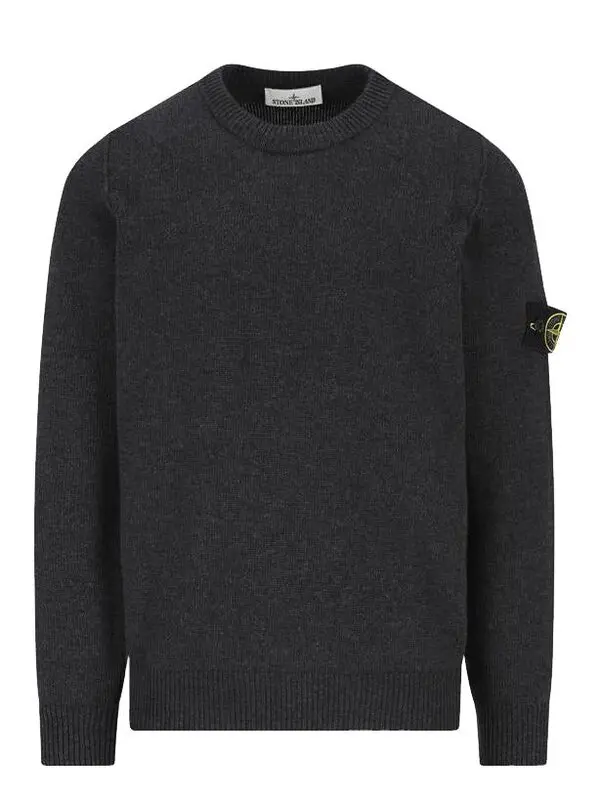 Stone Island Lambswool Crew-neck Sweater - Melange Charcoal