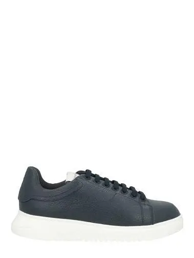 Emporio Armani Leather Low-top Sneakers - Navy