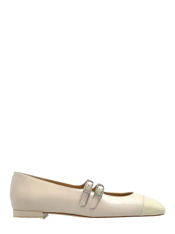 STUART WEITZMAN Leather Ballet Flats - Linen