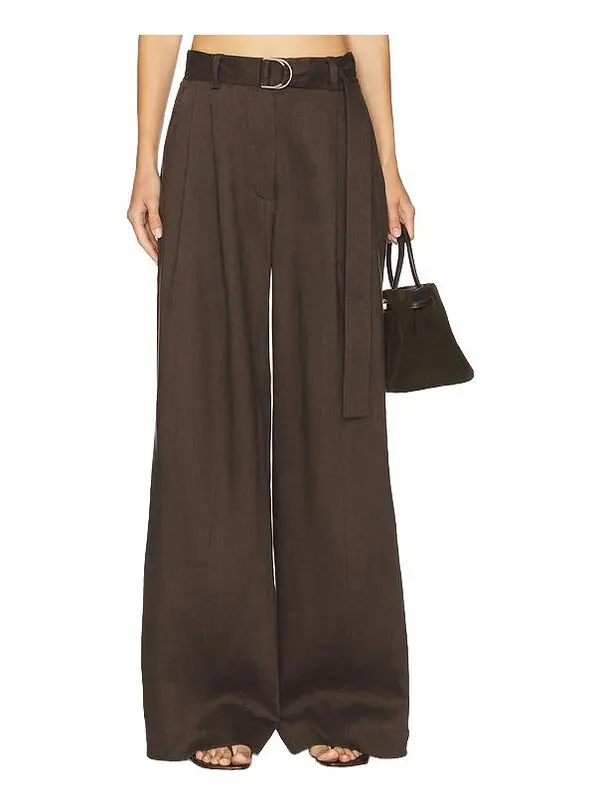 Helmut Lang Wide Pleated Trouser - Espresso