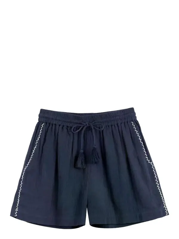 Chinti & Parker Embroidered Drawstring Shorts - Blue
