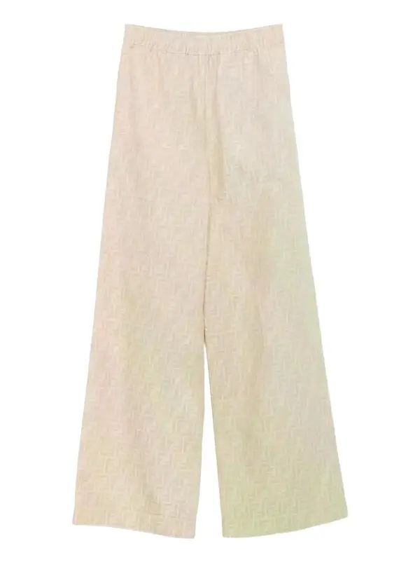 Fendi Ff Jacquard Trousers - Neutrals