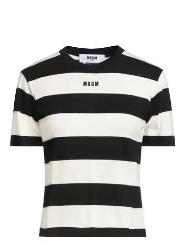 MSGM Striped Printed T-shirt - White