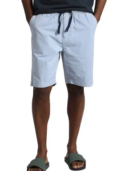 WEIRD FISH Striped Cotton Shorts - Ecru