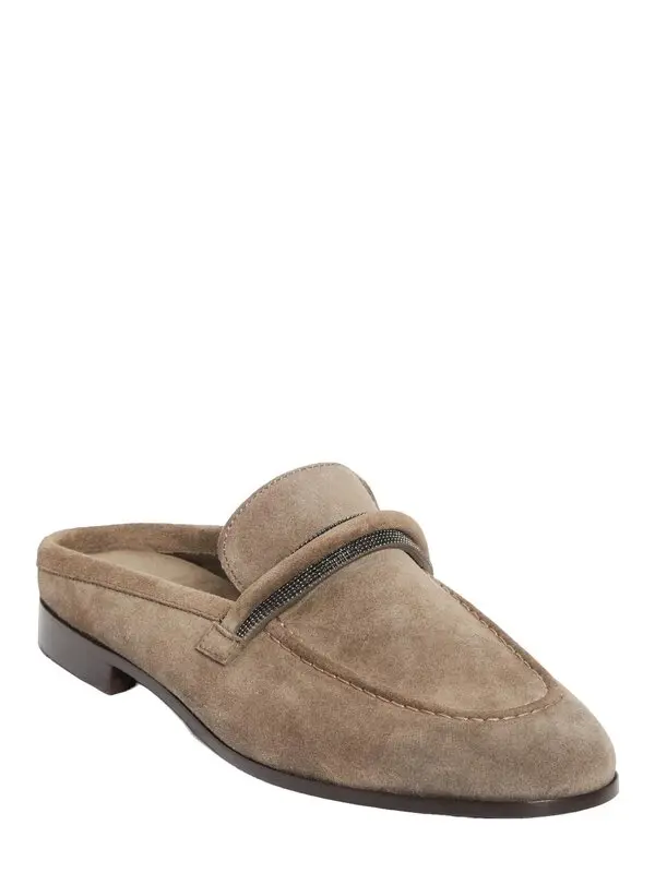 Brunello Cucinelli Monili Trim Loafer Mule - C8769 Torba
