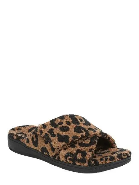 Vionic Relax Ii Plush Slide Sandal - Brown Multi