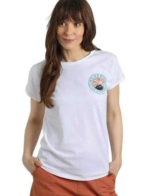 WEIRD FISH Sunset Summit Graphic T-shirt - White