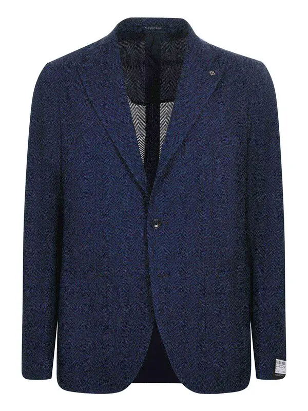 Tagliatore Herringbone Cotton Jacket - Blue