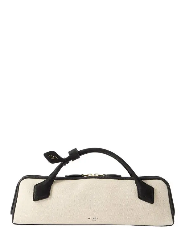Alaïa Le Teckel Leather-trimmed Canvas Clutch - Black