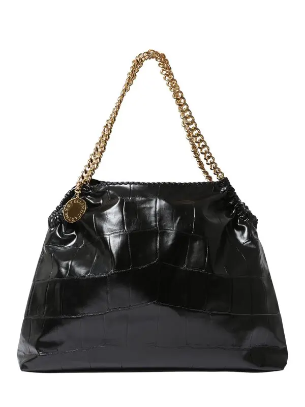 Stella McCartney Falabella Crocodile-embossed Drawstring Tote - Black