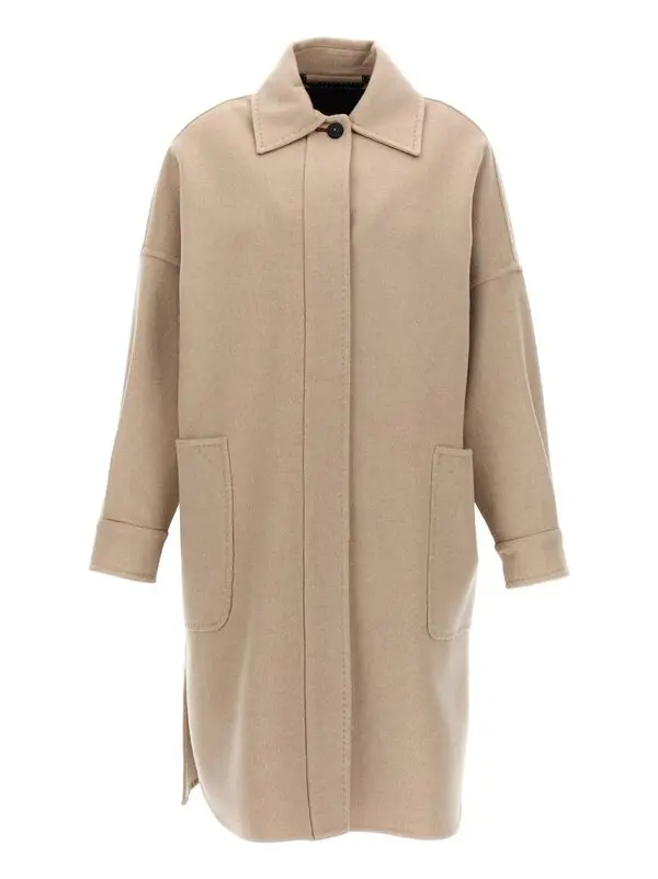 Max Mara Baruffa' Double Cashmere Coat - Beige