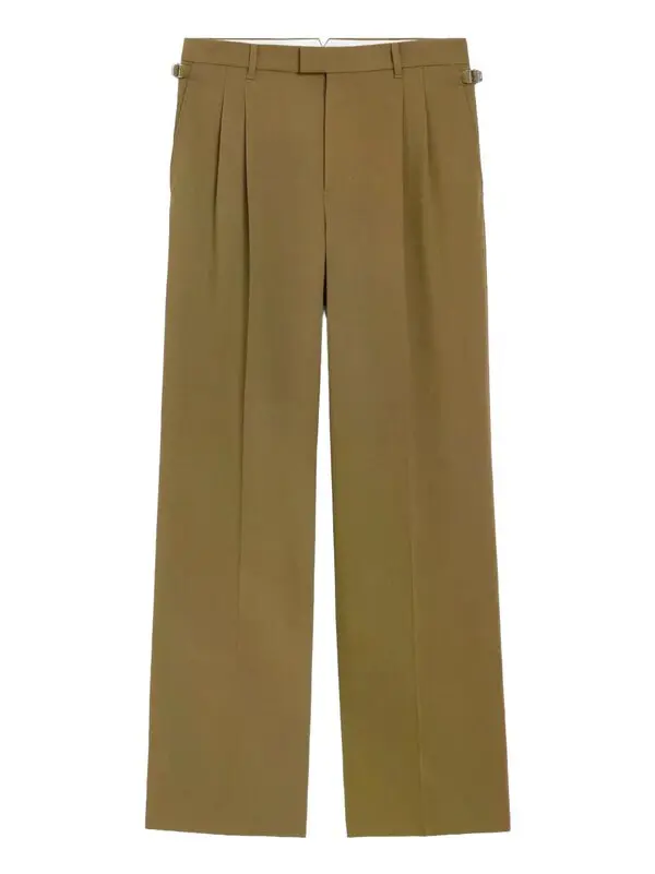 Ami Pleated Wide-leg Trousers - Green