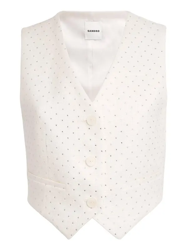 Sandro Crystal-embellished Waistcoat - Beige