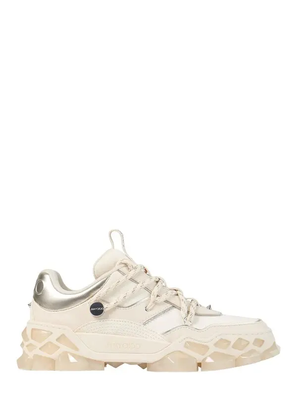 JIMMY CHOO Diamond X Leather Sneakers - White
