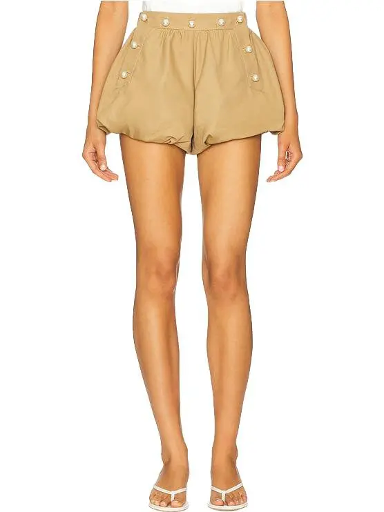 Sea Suzette Bubble Hem Shorts - Khaki