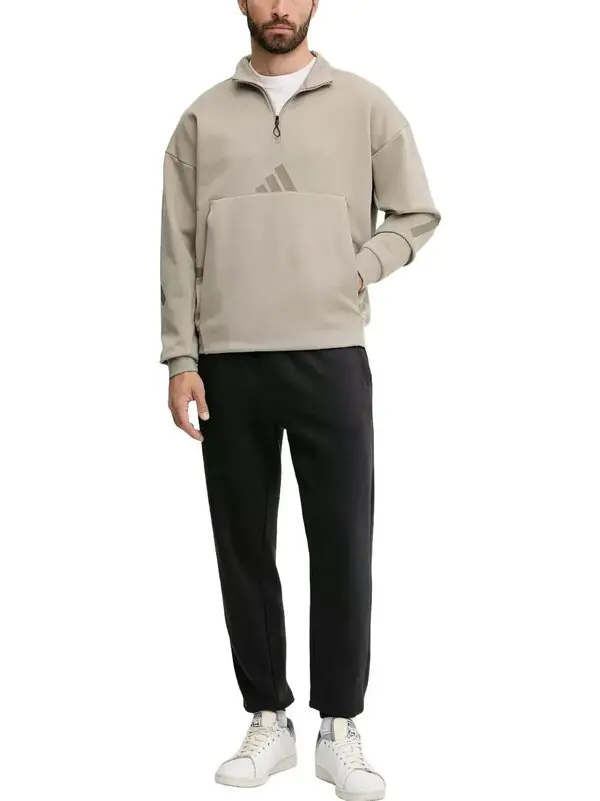 Adidas Kangaroo-pocket Half-zip Sweatshirt - Neutrals