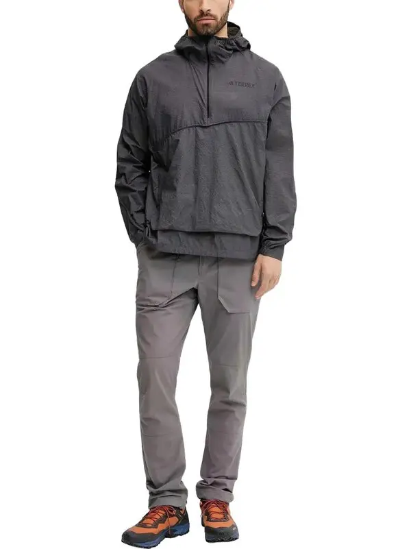 Adidas Terrex Half-zip Hooded Jacket - Grey