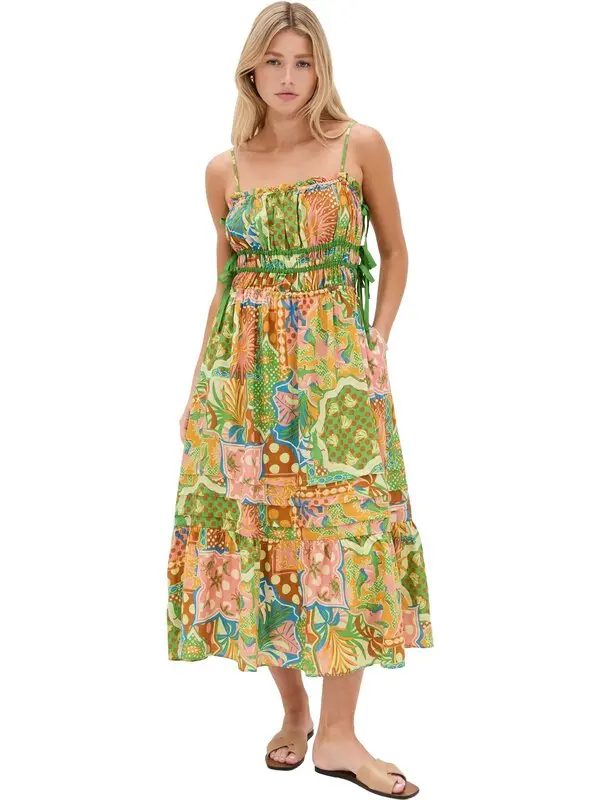 Astr The Label Elisabeth Maxi Dress - Mosaic Green Multi