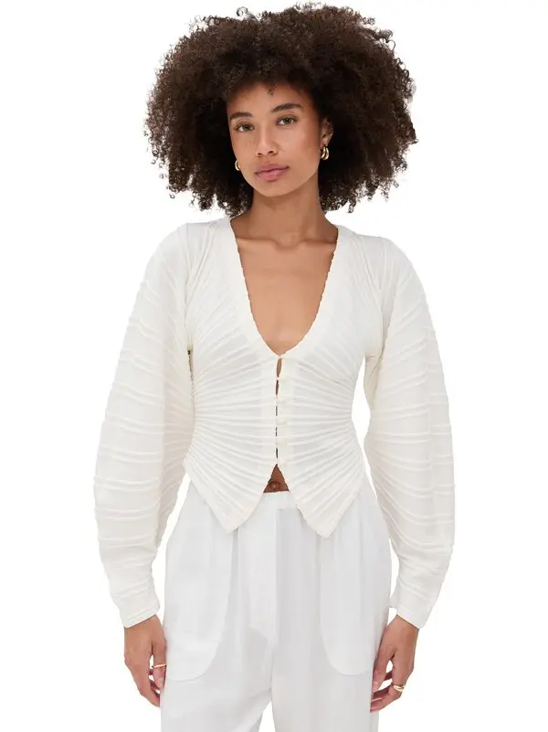 Cult Gaia Blair Knit Cardigan - Off White