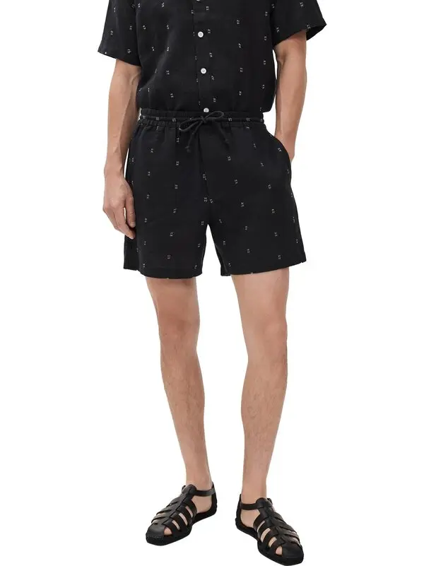 Rag & Bone Marc Embroidered Shorts 6.25 - Blkrm