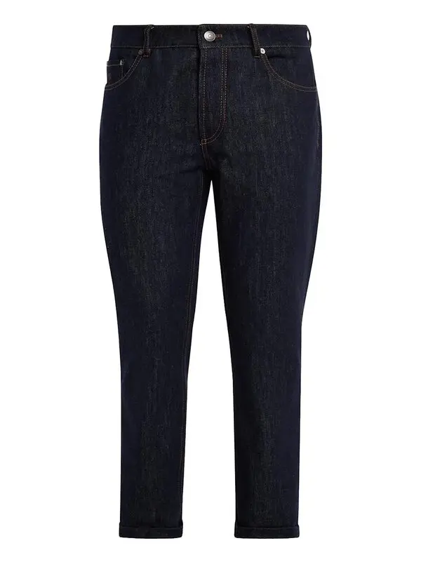 Brunello Cucinelli Italian Selvedge Five-pocket Pants - Denim