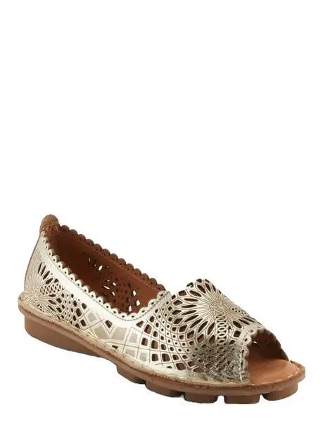 SPRING STEP SHOES Brandal Peep-toe Sandal - Gold