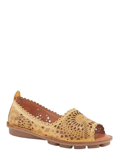 SPRING STEP SHOES Brandal Peep-toe Sandal - Yellow