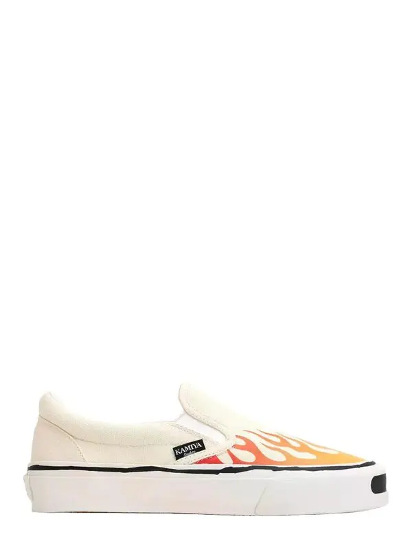 KAMIYA Cornell Flame-pattern Sneakers - White