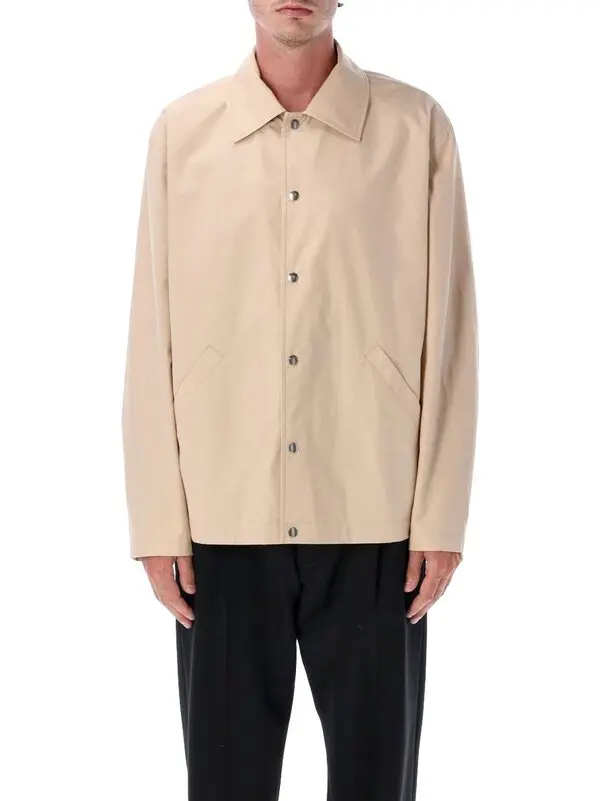 JIL SANDER Cotton Logo Jacket - Dark Sand