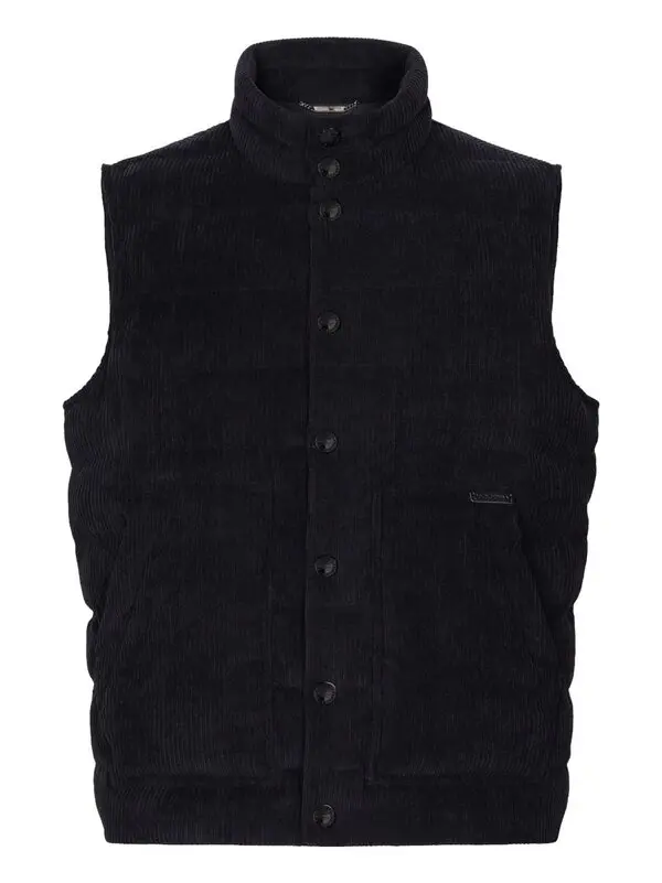 Dolce & Gabbana Corduroy Padded Vest - Black