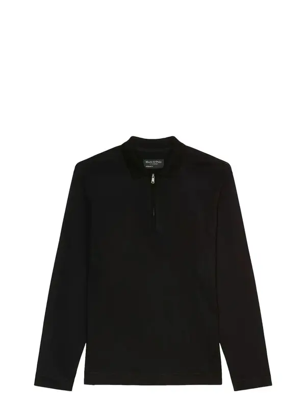 Marc O'polo Short Zip Polo Shirt - Black